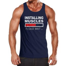 MoonWorks Tanktop Herren Tanktop Installing Muscles Please Wait Fitness Gym Bodybuilder MoonWorks® mit Print