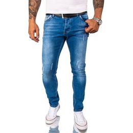 Rock Creek Slim-fit-Jeans Herren Jeans Stonewashed Blau RC-2163