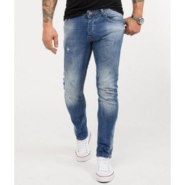 Rock Creek Slim-fit-Jeans Herren Jeans Stonewashed Hellblau RC-2162