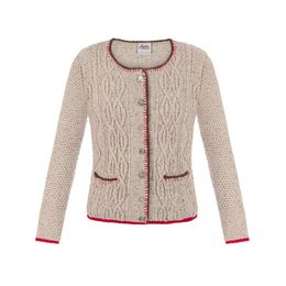 FUCHS Trachtenstrickjacke Trachtenstrickjacke Steffi beige (1-tlg) mit Eingriffstaschen