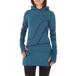 PUREWONDER Sweatkleid Kapuzenpullover-Kleid dr21 zweifarbiges Hoodie-Kleid