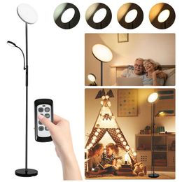 HENGDA Led Stehleuchte Stehlampe.27W Dimmbar Deckenfluter. mit Fernbedienung. Standleuchte. 175cm. Schlafzimmer - schwarz