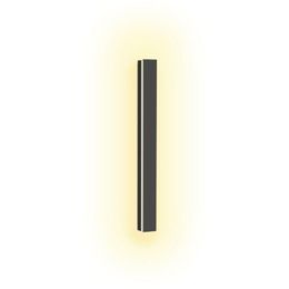 HENGDA - led Wandleuchte Esszimmer Ultraslim Außen Wandlampe Innen Beleuchtung Flurlampe 80cm 18W Warmweiß - Schwarz