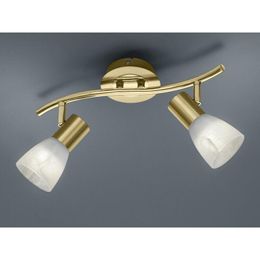 Trio Leuchten - led Deckenstrahler levisto 2-flammig Gold Glaslampenschirme schwenkbar 33 cm