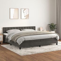 Bonnevie - Boxspringbett,Doppelbett mit Matratze Dunkelgrau 200x200 cm Samt vidaXL