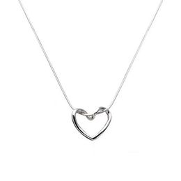 Dekorative Herzkette Kette Herz Damen Halskette Silber Anhänger