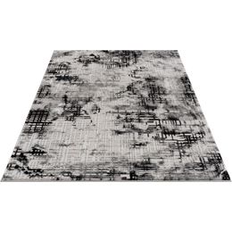 Teppich my home "Cansu" Teppiche Gr. B/L: 120 cm x 180 cm, 12 mm, 1 St., grau Esszimmerteppiche Vintage, dezenter Glanz, Hoch-Tief-Struktur, Schrumpf Carving-Effekt