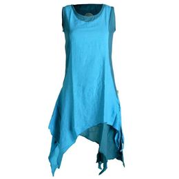 Vishes Sommerkleid Ärmelloses Lagenlook Kleid handgewebte Baumwolle Goa