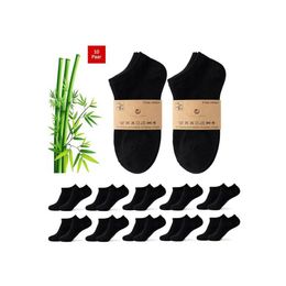 Vivi Idee Sneakersocken 10/20 Paar Bambussocken Herren Damen Füßlinge in Schwarz (10-Paar) anti Schweiß