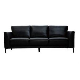 Miliboo 3-Sitzer schwarzes Ledersofa JOPLIN - Büffelleder