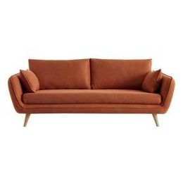Miliboo Skandinavisches 3-Sitzer-Sofa orangerot CREEP