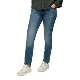 s.Oliver Stretch-Jeans mit Leder-Badge hinten am Bund, blau
