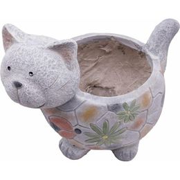 TrendLine - Dekofigur Pflanztopf Katze aus Magnesia Gartenfiguren