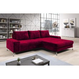 Furnix - Sofa boevio Eckcouch L-Form Couch Schlafsofa mit Schlaffunktion kr 02 Rot