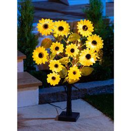 Spetebo Led Solar Baum mit Sonnenblumen - 60 cm - Gartenleuchte in Blumen Optik