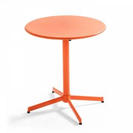 Runder Gartentisch mit runder Klapptischplatte aus Metall Orange - Orange