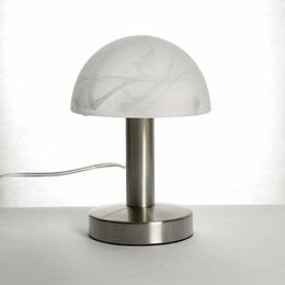 Licht-Erlebnisse - Tischlampe mit Touchdimmer weiß - Nickel, Weiß