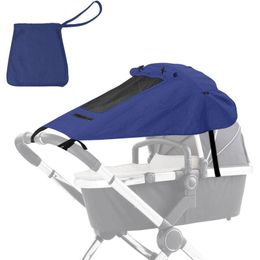 Kinderwagen Sonnensegel UV-Schutz 50 und Sichtfenster Blau Universal Wasserdicht Sonnendach - Blau - Swanew