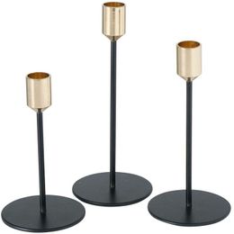 Boltze Gruppe - Kerzenhalter aus Metall marko für eine Kerze, 3er-Set