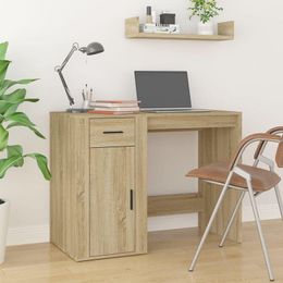 Bonnevie - Computertisch,Schreibtisch Sonoma-Eiche 100x49x75 cm Holzwerkstoff vidaXL