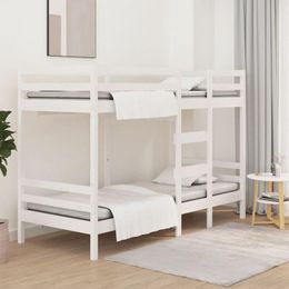 MAISONCHIC Etagenbett Bett für Schlafzimmer Bettgestell Weiß 90x200 cm Massivholz Kiefer DE76340