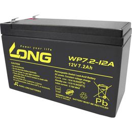 PCE Long WP7.2-12A/F2 WP7.2-12A/F2 Bleiakku 12 V 7.2 Ah Blei-Vlies (AGM) (B x H x T) 151 x 102 x 65 mm F