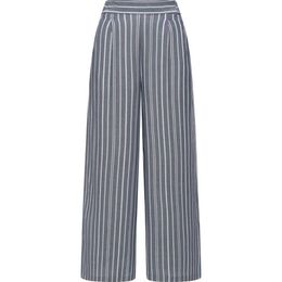 Ragwear Stoffhose Loggan Stripes Stylische Culotte Hose mit Gürtel, blau