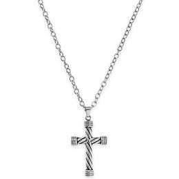 XENOX Kette mit Anhänger Halskette, Kreuz, Kordel, Seil, X4118, schwarz