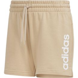 Adidas Sportwear Shorts, Baumwolle, Logo-Print, für Damen, beige, XL