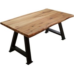 Sit Esstisch Tops&Tables, mit Baumkante, beige|schwarz