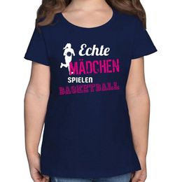 Shirtracer T-Shirt Echte Mädchen spielen Basketball Kinder Sport Kleidung