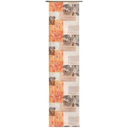 Schiebegardine JOLANDA, WIRTH, Klettband (1 St), blickdicht, inkl. Beschwerungsstange, orange