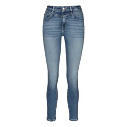 BOSS Orange Slim-fit-Jeans Kitt High Rise Hochbund High Waist Premium Denim Jeans mit BOSS Leder-Badge, blau