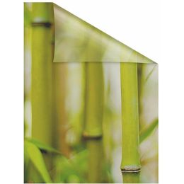 Fensterfolie Bambus, LICHTBLICK ORIGINAL, blickdicht, strukturiert, selbstklebend, Sichtschutz, grün