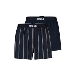BOSS Boxershorts 2P Boxer Shorts EW 10251193 01 (Packung, 2-St., 2er) mit BOSS Schriftzug auf dem Bund, blau