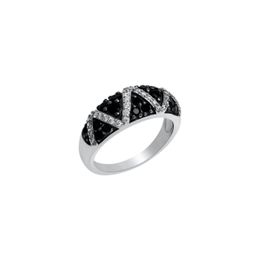 Celesta Fingerring 925 Sterling Silber rhodiniert, grau|silberfarben