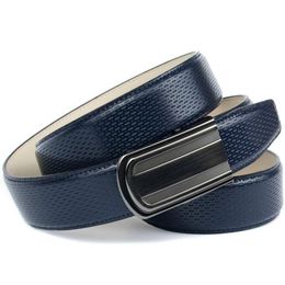 Anthoni Crown Ledergürtel für blaue Schuhe mit perforiertem Leder, blau