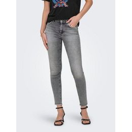 Only Skinny-fit-Jeans ONLBLUSH MW SKINNY DECO ANK RW REA0918, grau
