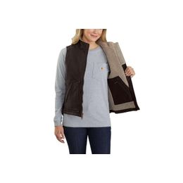 Carhartt Reitweste SHERPA LINED MOCK NECK VEST (1-tlg) Weste mit Baumwollfleece-Futter Und Stehkragen