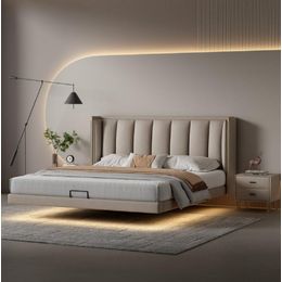 JVmoebel Bett Beiges Schlafzimmer Doppelbett Designer Luxus Möbel Holzgestell (1-tlg.