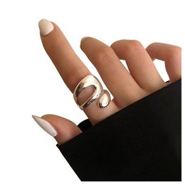 SOTOR Fingerring Fingerring Unregelmäßig gewickelter Silber Ringe Vintage Verstellbarem (1-tlg)
