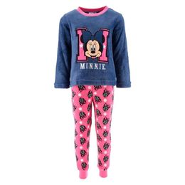 Disney Minnie Mouse Schlafanzug Kinder Mädchen Schlafanzug Pyjama Langarm Shirt + Schlaf-Hose (2 tlg) Mini Maus