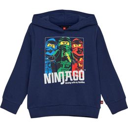 Lego Wear LEGO® wear Hoodie, Ninjago-Motiv, Baumwolle, für Kinder, blau, 140