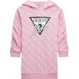 Guess Shirtkleid, Kapuze, Logo-Print, für Kinder, pink, 122