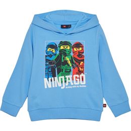 Lego Wear LEGO® wear Hoodie, Ninjago-Motiv, Baumwolle, für Kinder, blau, 128