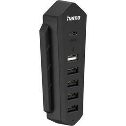 Hama 6in1 USB Hub für Playstation 5, 6 Ports (1x USB C, 5x USB A), Schwarz Gaming-Adapter zu USB 2.0, schwarz