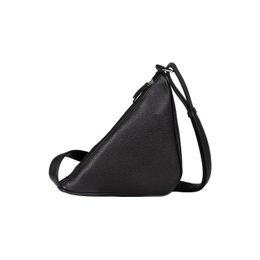 Tom Tailor Denim Umhängetasche Selly, trendige Dreiecksform mit dekorativen Steppdetails im monochrome Look, schwarz