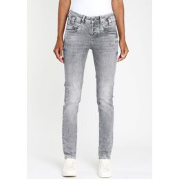 Gang Slim-fit-Jeans 94CARLI mit offener Knopfleiste, grau