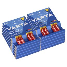Varta 40x Varta 4703 Longlife Max Power Micro Batterie AAA (10x 4er Blister) Batterie