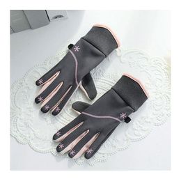 FIDDY Reithandschuhe Herbst und Winter berührbare warme Handschuhe mit Schneeflockenmuster